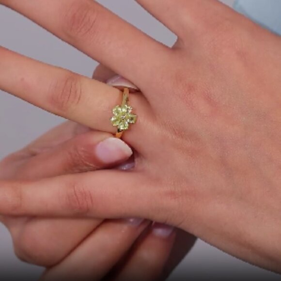 Jewelry | Premium Sava Sphene Floral Ring In Vyg Over Sterling Silver ...